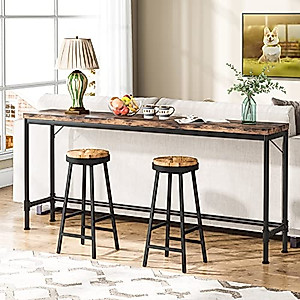 Tribesigns 70.9 Inch Extra Long Console Table, Narrow Long Sofa Table Behind Couch, Rustic Entryway Hallway Table Industrial Height Bar Table for Living Room