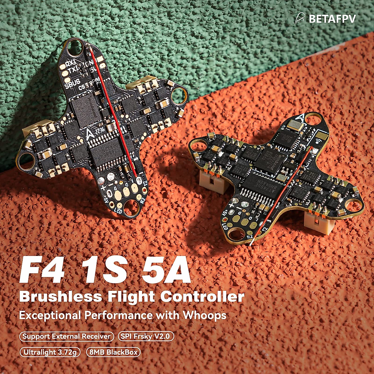 BETAFPV F4 1S 5A AIO Brushless Flight Controller with Built-in SPI Frsky Receiver, 8MB BlackBox, BT2.0 Cable Connector for 65/75mm 1S Micro FPV Whoop Drones