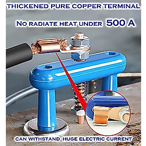Magnetic Ground Clamp Welding Magnet - Welding Ground Clamp For Welder Copper Tail Ground Connector 500A, Double Magnet
