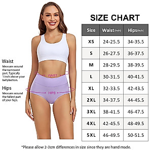 wirarpa Women's 4 Pack Cotton Underwear High Waisted Briefs Ladies Panties Underpants Green Orange Red Purple XX-Large