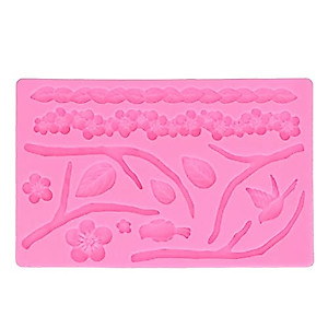 VTOSEN Leaf Branch Flowers Silicone Mould Food Grade Materials Various Shapes DIY Cake Silicone Mold for Muffins Fudge Bread Chcolate