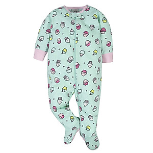 Onesies Brand Baby Girls' 4-Pack Sleep 'N Play Footies Multi Pack, Pink Sweet Treat, 6-9 Months