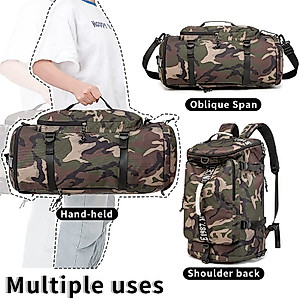 FUNYAGO Outdoor Waterproof Backpack Hiking, Fishing, Camping Large Capacity Multifunctional Backpack, Suitable for Both Men and Women (Camouflage)…