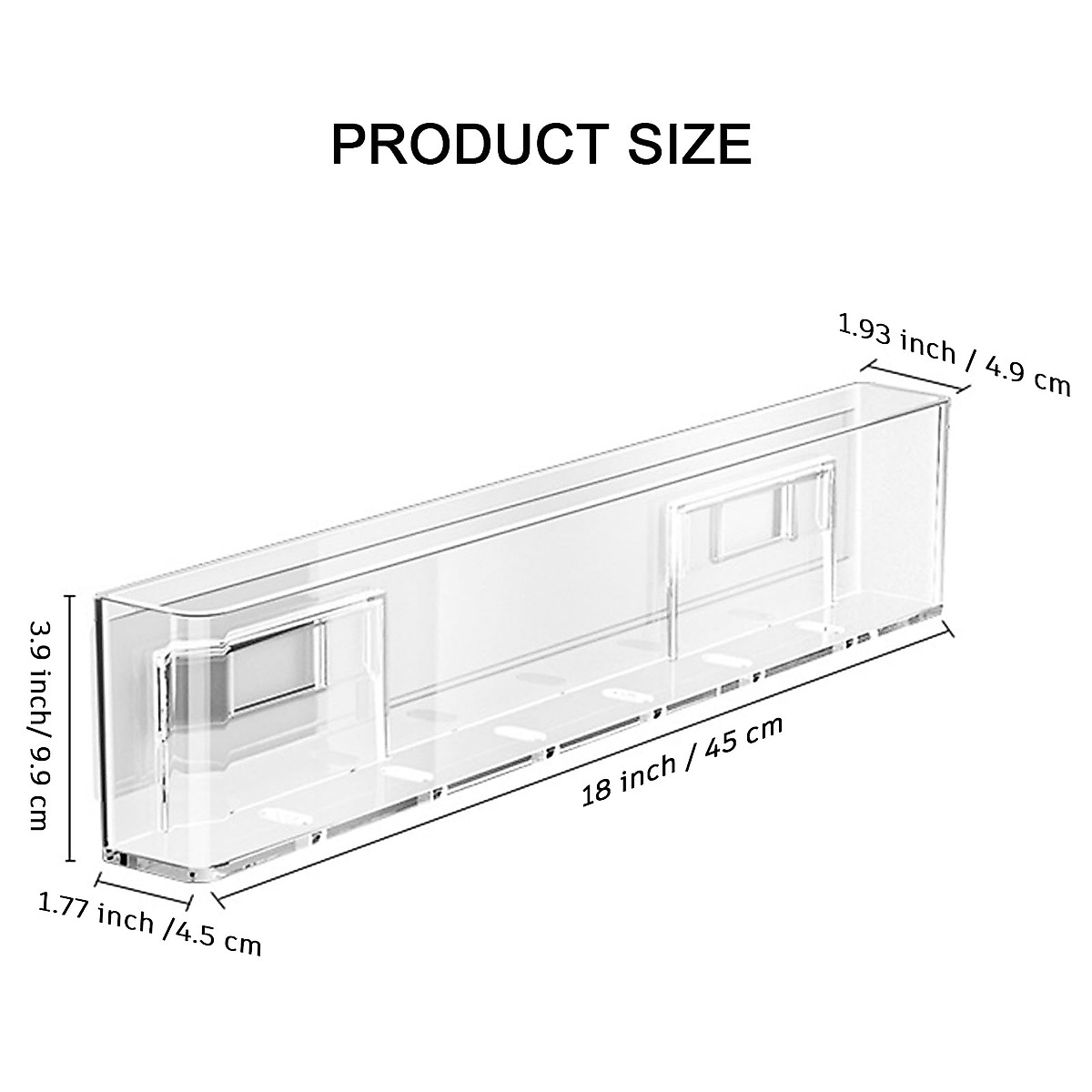 Bakidn Kids Bookshelf Wall Mounted Clear Floating Bookshelf 18" Book Display Vinyl Display, Record Holder, Magazine Rack, Picture Ledge Shelf for Bedroom, Toddler Room, Nursery,Classroom