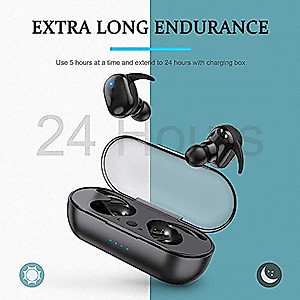 Wireless Earbud,Sports Bluetooth 5.3 Headphones,Bluetooth Earbud with Mic Deep Bass,in Ear Wireless Earphones Noise Cancelling Headphones,Ear Buds with Earhooks for iPhone/Samsung/iOS/Android