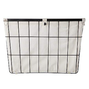 Better Homes and Gardens Small Black Wire Basket with Chalkboard Label & Ivory Lining