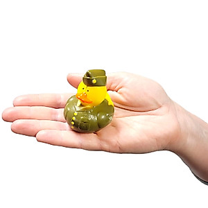 Cool Rubber Ducks (2") Standard Size. (12 Pack) Cute Duck Bath Tub Pool Toys. (Uniform Armed Forces Rubber Ducks)