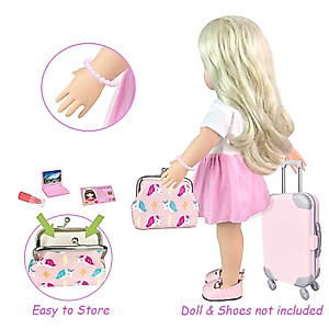 BNUZEIYI Doll Clothes and Accessories Travel Play Set for 18 Inch Dolls Doll Stuff with 18 Inch Doll Clothes Swimsuit for 18 Inch Girl Doll Girl Gift