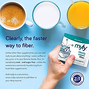 MyFy Natural Prebiotic Fiber Supplement Powder - Clear, Soluble, Daily Digestive Support for Gut Health & Regularity - Non-GMO, Taste-Free, Sugar-Free, Gluten-Free - 10.6oz (60 Servings)