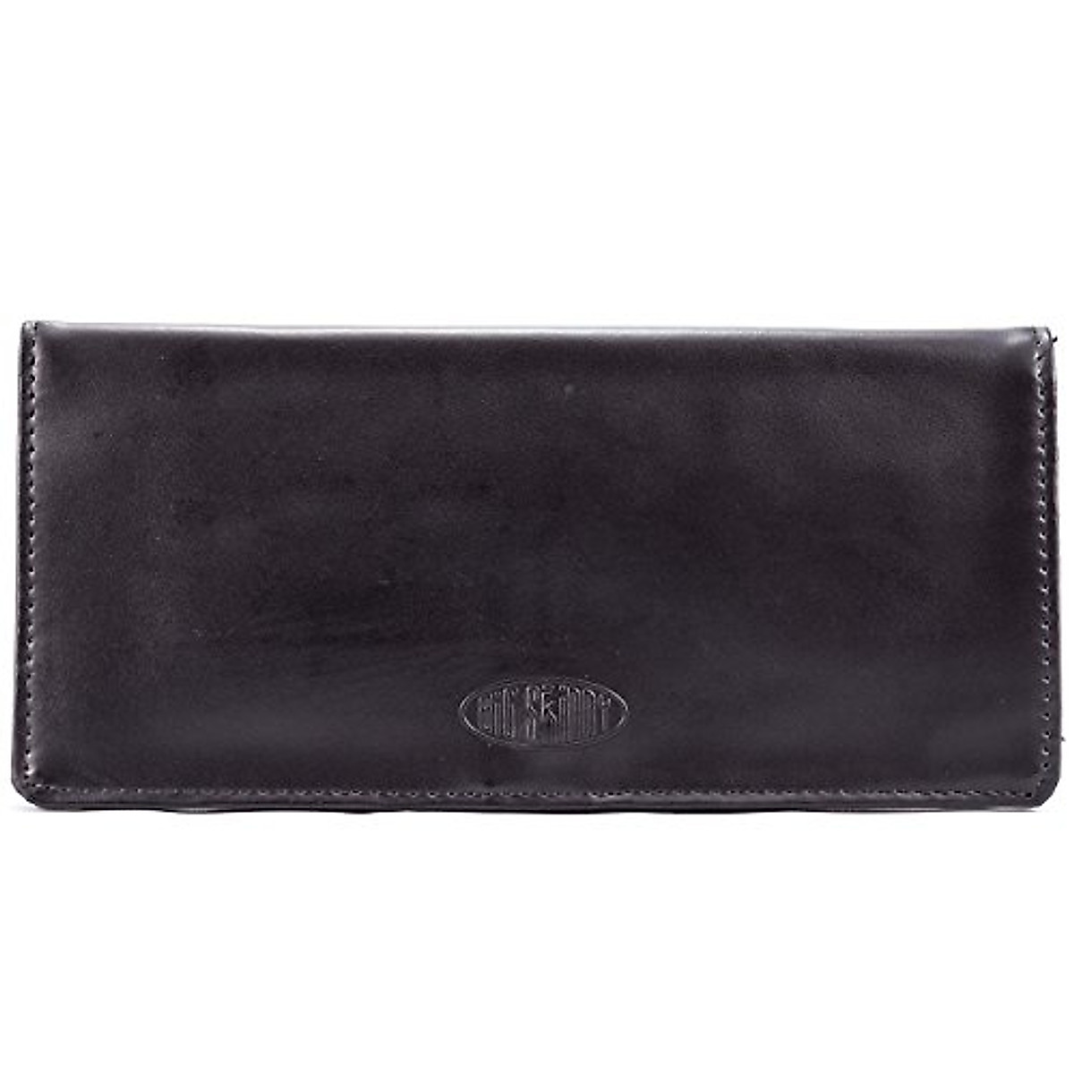 Big Skinny Women's Executive Leather Bi-Fold Checkbook Slim Wallet, Holds Up to 40 Cards, Black