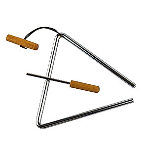 Musfunny Triangle Hand Percussion with Striker, Rhythm Steel Triangles Musical Instrument (8 inch)