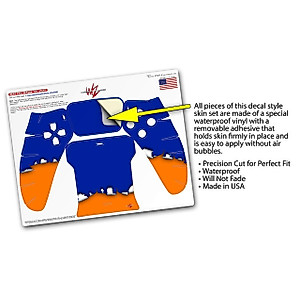 WraptorSkinz Skin Wrap compatible with Sony PS5 DualSense Controller Ripped Colors Blue Orange (CONTROLLER NOT INCLUDED)