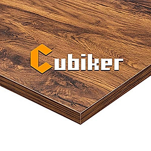 Cubiker L-Shaped Desk with Hutch, 60" Corner Computer Desk, Home Office Gaming Table with Storage Shelves, Space-Saving, Dark Rustic