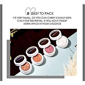 AKARY 12 Colors Glitter Eyeshadow, Mashed Potato Pearlescent Monochrome Eyeshadow Polarized Light Not Smudged Eye Shadow, Highly Pigmented Eye Makeup Cosmetics Gift for Women And Girls Eye Brightening Flash Powder (#03 Golden Brown)