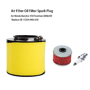 Air Filter Oil Filter Spark Plug for Honda Rancher 350 Foreman 400&450 Replace OE 17254-HN5-670