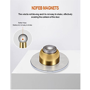 Door Stopper, Magnetic Door Catch,Magnetic Door Stop, 3M Double-Sided Adhesive Tape，Stainless Steel, No Drilling, Screws for Stronger Mount, Hold Your Door Open, for Wide Doors
