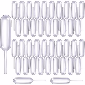 Teenitor Cupcake Pipettes, 60Pcs 4ml Alcohol Infuser Plastic Pipettes Dropper Squeeze Dropper Disposable Mini Flavor Liquor Infuser for Chocolate Strawberries Cupcakes