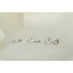 14k White Gold Earring Back Replacement Secure and Comfortable with Ear Locking Tension Grip Tight Nut (Small)