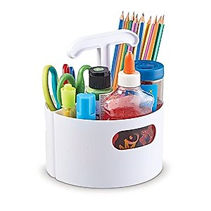 Learning Resources Create-a-Space Storage Mini Center - White, Desk and Art and Crafts Organizer, Maker and Crayon Organizer, Home School Organizer and Storage Small