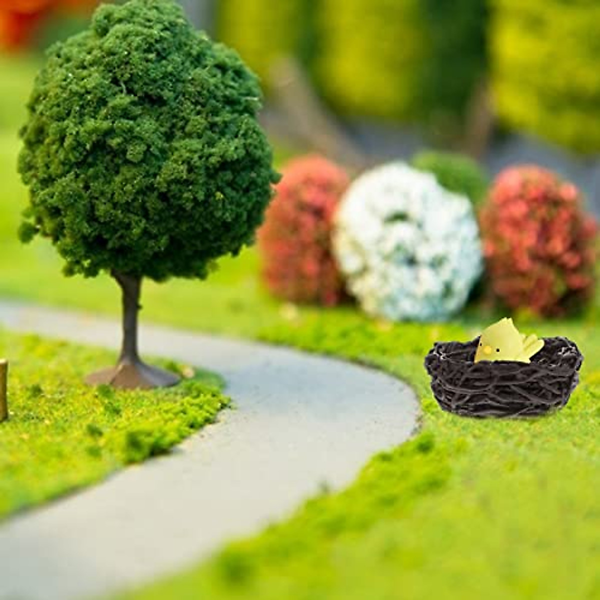 Miniature Fairy Garden Bird Nest: 10pcs Mini Resin Craft Bird Nest Moss Landscape DIY Terrarium Bonsai Ornament