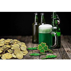 KINREX Plastic Gold Coins – St Patricks Day Realistic Bulk Prop Money for Kids, Toddler, Party, Games, Crafts, Reward, Teachers, Classroom Pretend Play Toys, 400 Count Fake Coins Set