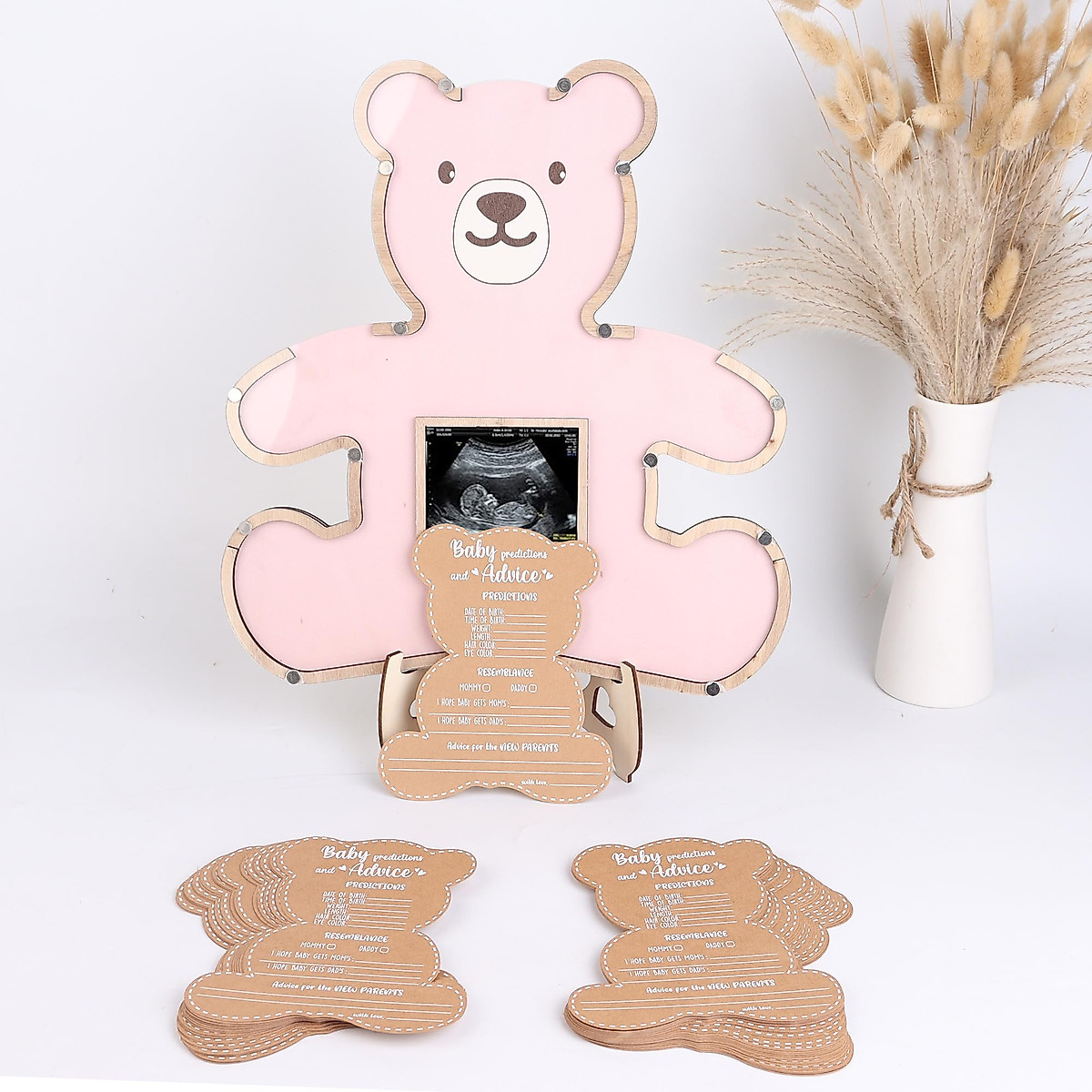 Baby Shower Games - Boy or Girl - We Can Bearly Wait Teddy Bear Baby Shower Advice Cards for Parents to Be - Set of 50 - Woodland Baby Shower Games (Teddy Bear)