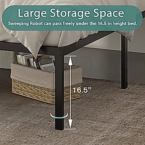 IMUsee Heavy Duty Full Size Platform Bed Frame with 16.5" Large Under Bed Storage Space, Sturdy Metal Frame/ Mattress Foundation/ No Box Spring Needed/ Easy Assembly/Noise-Free