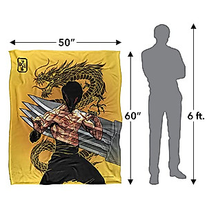 WB 100: Blanket, 50"x60" Bruce Lee Dragon Claw Silky Touch Super Soft Throw Blanket