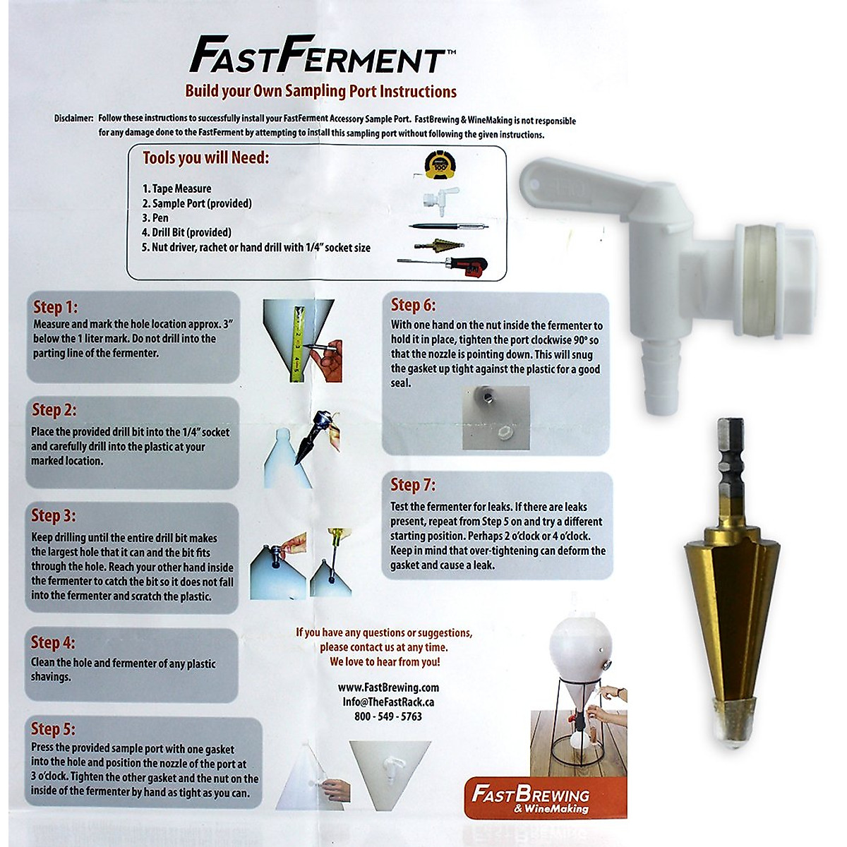 Fastferment Sampling Port Kit - Includes Spigot & Drill Bit