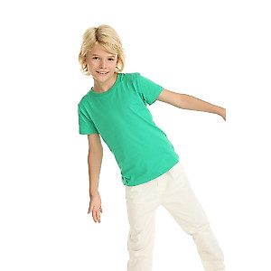 Mud Kingdom Big Boys T-Shirt Short Sleeve Summer Holiday Plain Green Size 10-12 Soft