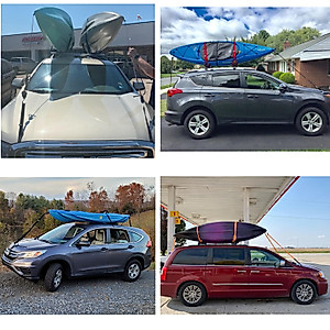 FishYuan Quick Loops - Fast Kayak and Canoe Tie Down Anchor Straps for Car Hoods and Trunks