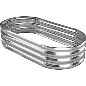 ENJOYBASICS Raised Garden Bed Kit, Galvanized Raised Planter 4x2x1ft Box Outdoor for Vegetables, Large Bottomless Metal Raised Bed for Gardening, Herb, Growing Fruits, Flower