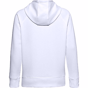 Under Armour Womens Rival Fleece Pull-Over Hoodie , White (100)/Black , XX-Large