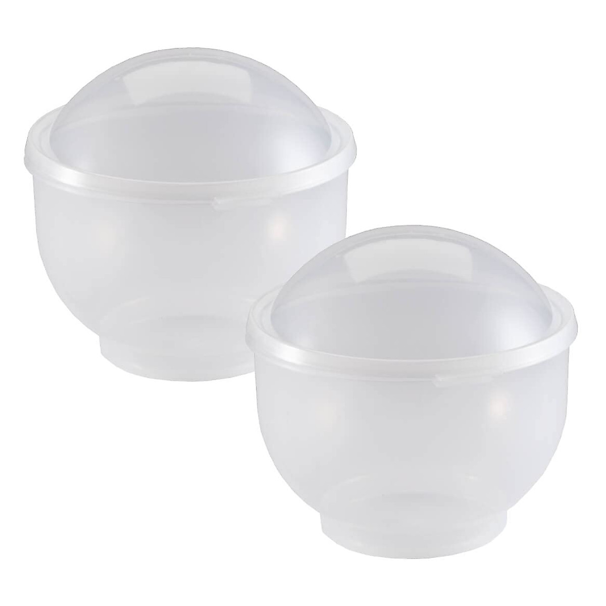 Fox Valley Traders Lettuce Keeper, Crafted With 100% Durable Plastic, Kitchen Storage and Organization - Set of 2, Each Measures 7" High x 8" Diameter With Raised Lid
