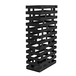 BIRDROCK HOME Umbrella Holder Stand with Removable Water Tray - Large - Rain Collection - Entryway - Decorative Metal Freestanding Rack Organizer - Cane Walking Stick Holder Black