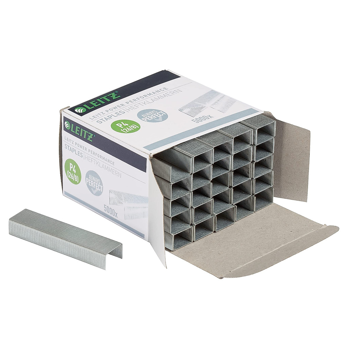 Leitz Power Performance P4 26/ 8 Staples - Silver (Pack of 5000)