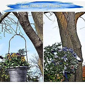 6 Pack Large Heavy Duty S Hooks,10 Inch Long Utility S Hook for Plant Flowerpot, Large Hummingbird Feeder Hooks,Black Giant S-Shaped Hook for Basket,Garden,Patio,Indoor& Outdoor Uses .