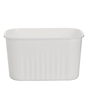 Dicunoy 6 Pack Lidded Storage Bins with Lids, Stackable Storage Baskets, White Plastic Pantry Organizer for Toiletries, Shelf, RV, Lockers