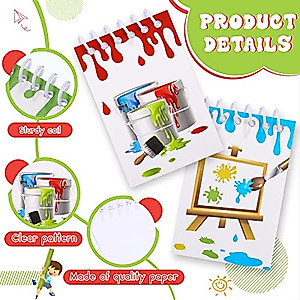24 Pieces Mini Notebooks Paint Art Party Favors Mini Spiral Notepad Painting Brushes Drawing Board Palette Memo Art Themed Party Favor Painting Party Supplies Children Classroom Rewards for Boys Girls