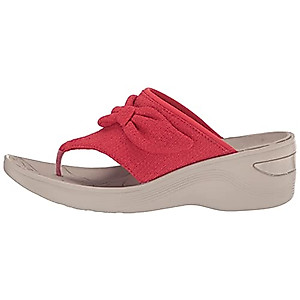 BZees Women's Dancing Queen Wedge Sandal, True Red Open Knit, 9.5