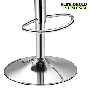 Magshion Faux Leather Bar Stools Adjustable 360 Degree Swivel Backrest Footrest Barstool Set of 4, Pink