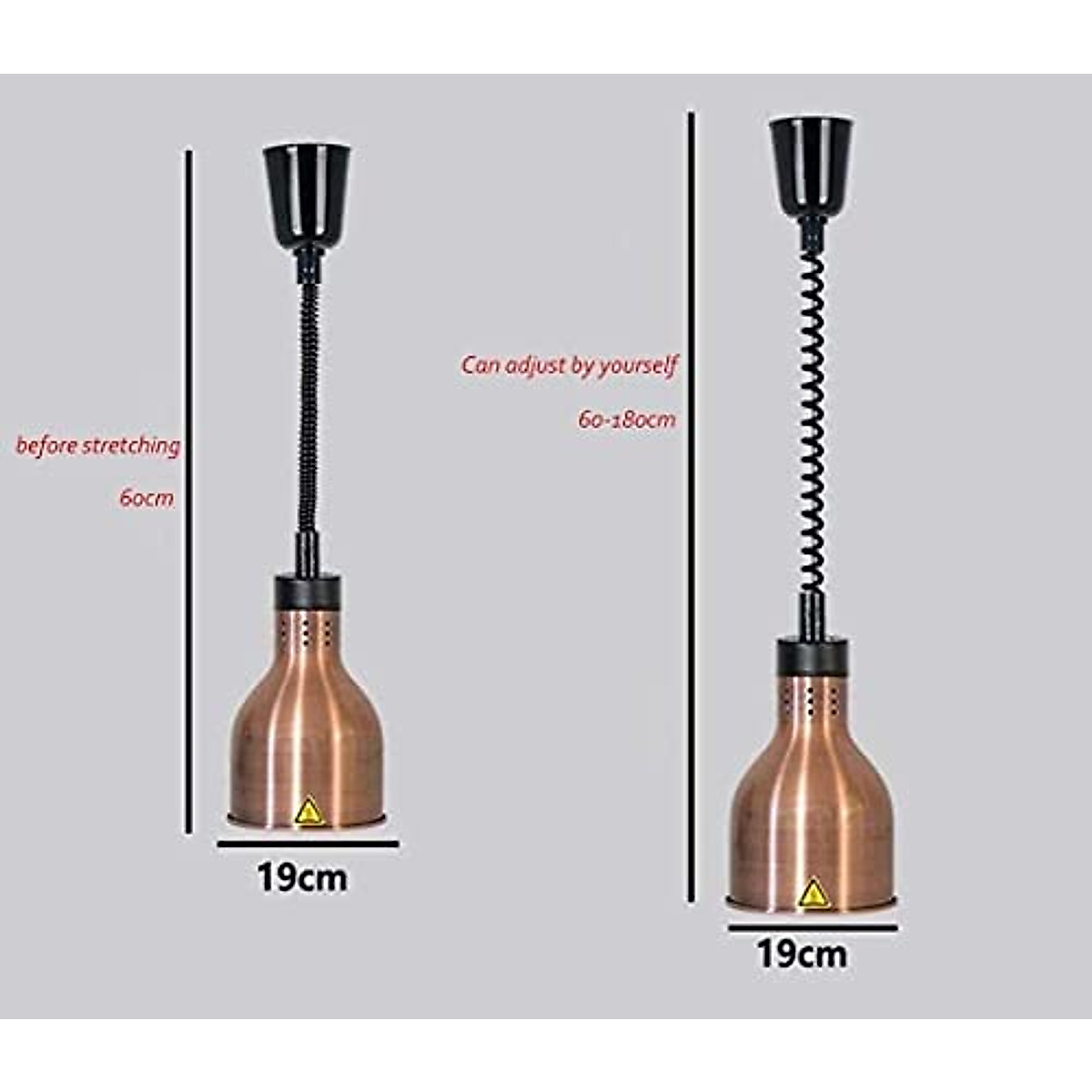 Commercial Heat Lamp Food Warmer Light HotelFood Heating Lamp Food Heater Self-Help Lifting Food Warming Light Food Service Equipment Fries Grill Heating Tube Restaurant (Color : Black, (Color : Blac