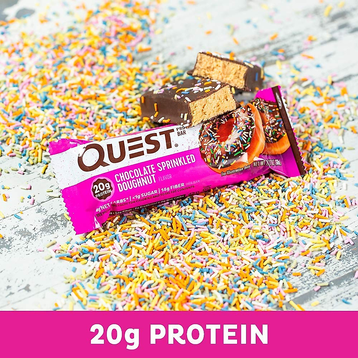 QUEST NUTRITION Chocolate Frosted Doughnut Protein Bar 12 Pack, 2.12 OZ