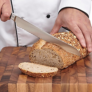 Cutlery-Pro Forged Bread Knife, Cat Cora Approved, NSF, German Steel, 9-Inch Blade