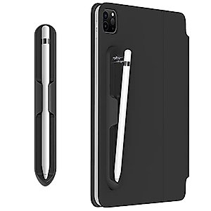 LOVE MEI iPencil Holder Sticker for Apple Pencil 1st/2nd Generation, Strong Adhesive Silicone Holder Sticker [Magnetic Attach Design] Accessories for iPad Stylus Pens (Black)
