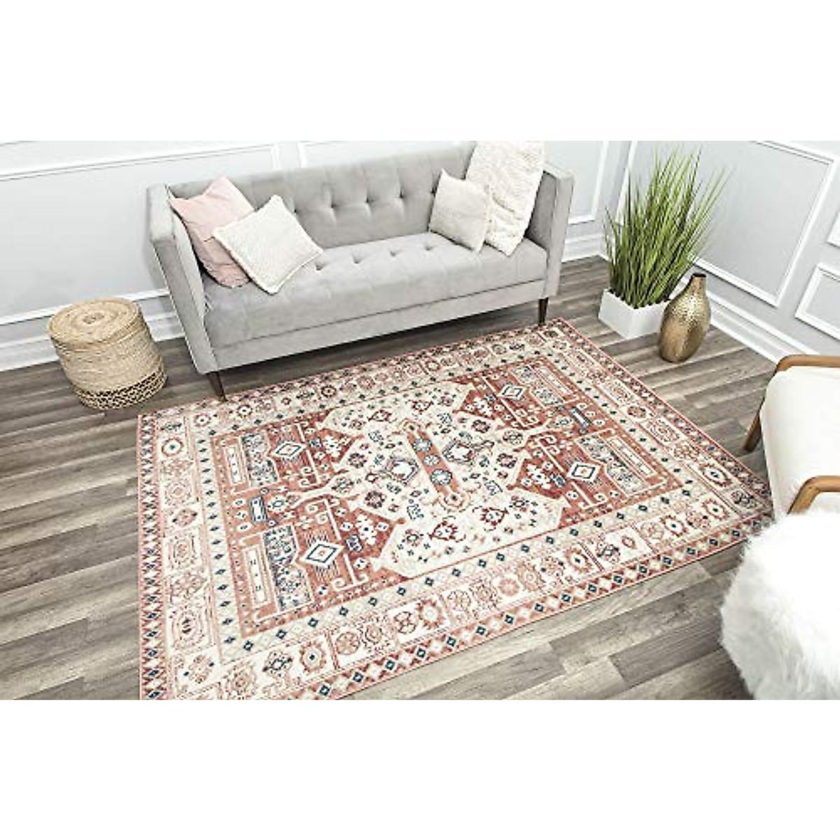 Rugs America Gallagher Collection GL60A Sangria Koti Transitional Vintage Area Rug 8' x 10'