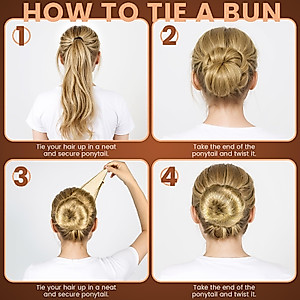 YGDZ 50cm Hair Nets for Buns, 40pcs - Light Coffee Nylon Mesh Hair Accessories for Ballet Girls, Food Service, Sleeping, Wig, Women, Girls, with 40 U Shaped Bobby Pins, Hair Ties