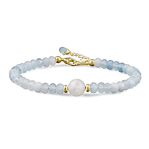 COAI Aquamarine Bracelet Women's Birthstone Bracelet Blue Crystal Bracelet for Women