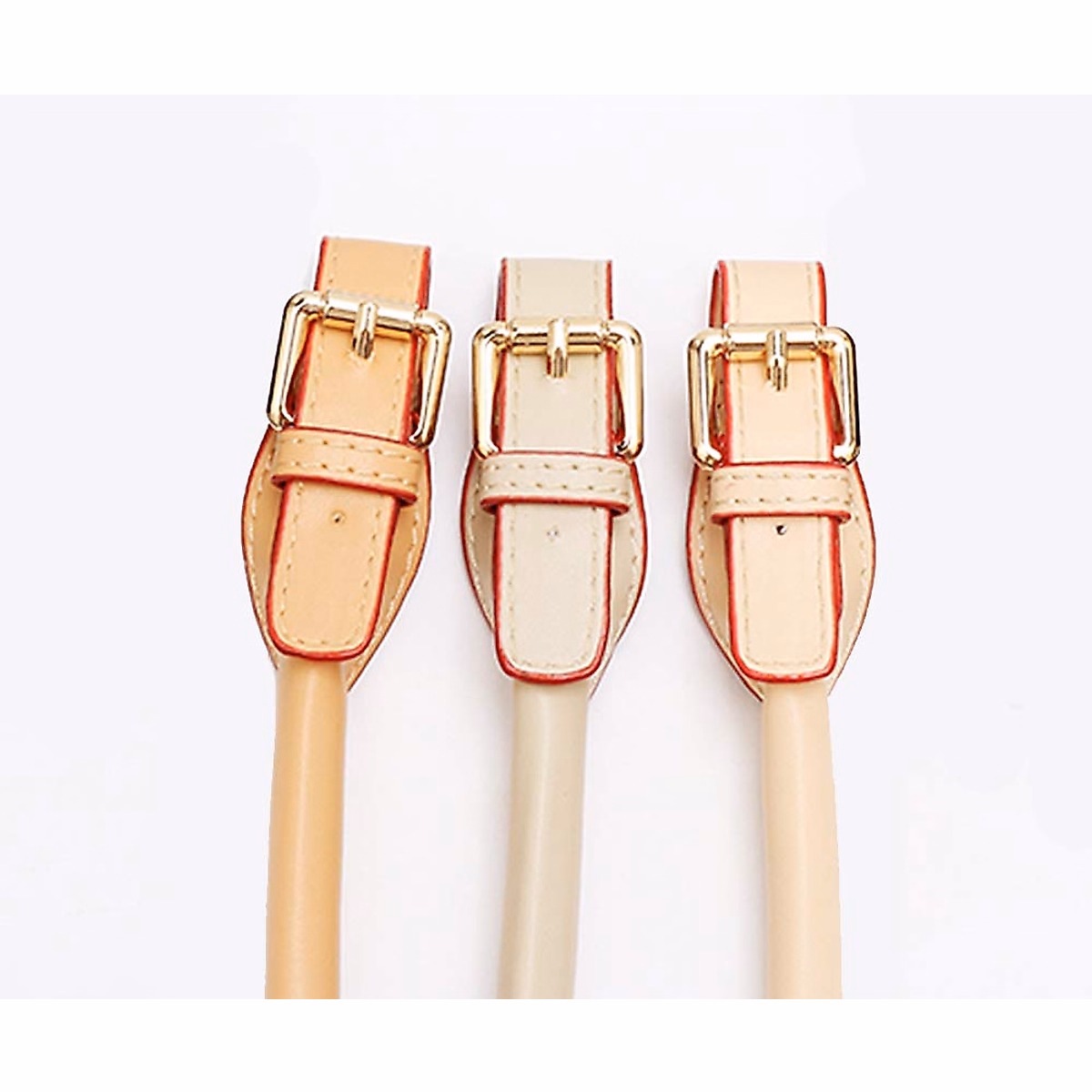 2pcs Synthetic Leather Genuine Replacement Interchangeable Shoulder Strap for Handbags Purse Bags - Beige - 17 Inch