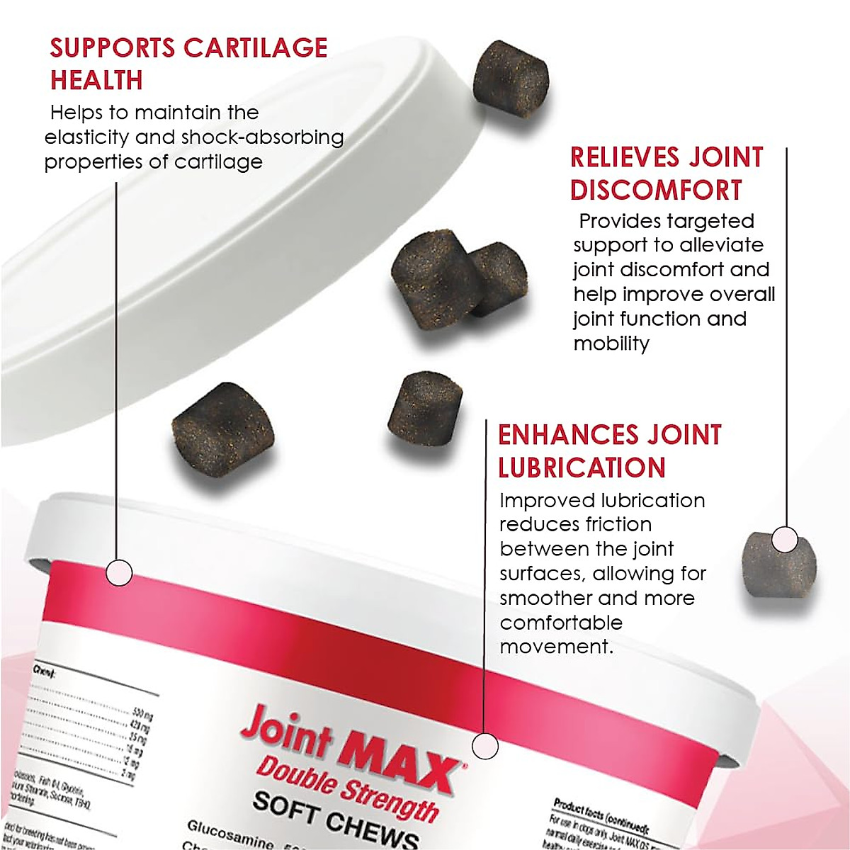 Joint MAX Double Strength Soft Chews for Dogs - Vitamins, Minerals, Antioxidants - Glucosamine, Chondroitin - Beef Flavor - Maximum Joint Health Supplement - 120 Chews